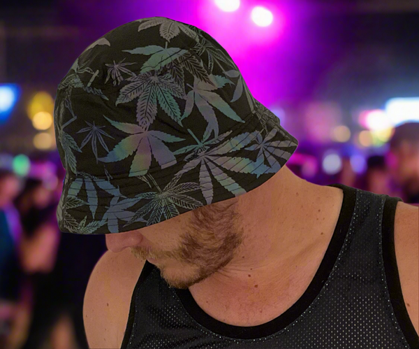 Reflective Leaves Bucket Hat – Rave Culture NZ